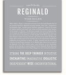 Reginald Personalized Name Meaning Art Prints – Name Stories