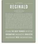 Reginald Personalized Name Meaning Art Prints – Name Stories