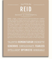 Reid Personalized Name Meaning Art Prints – Name Stories