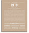 Reid Personalized Name Meaning Art Prints – Name Stories