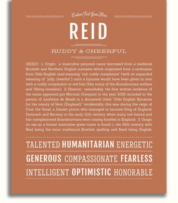 Reid (male) | Name Art Print – Name Stories