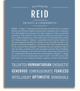 Reid Personalized Name Meaning Art Prints – Name Stories