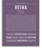 Reina Personalized Name Meaning Art Prints – Name Stories