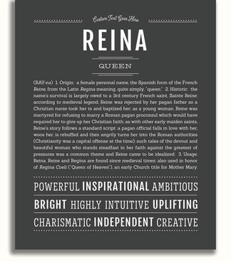 Reina | Name Art Print – Name Stories