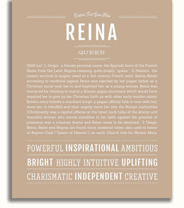 Reina | Name Art Print – Name Stories