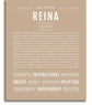Reina Personalized Name Meaning Art Prints – Name Stories
