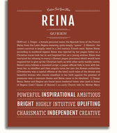 Reina Personalized Name Meaning Art Prints – Name Stories