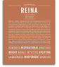 Reina Personalized Name Meaning Art Prints – Name Stories