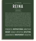 Reina Personalized Name Meaning Art Prints – Name Stories