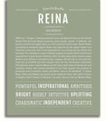 Reina Personalized Name Meaning Art Prints – Name Stories