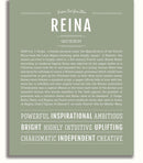 Reina | Name Art Print – Name Stories