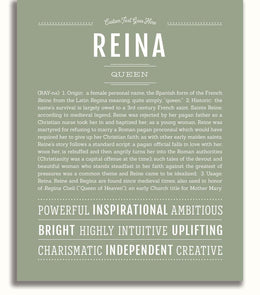 Reina | Name Art Print – Name Stories