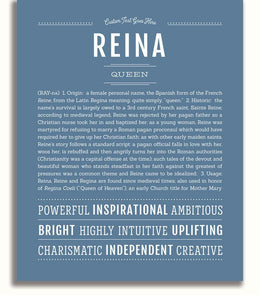 Reina | Name Art Print – Name Stories