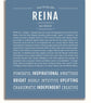 Reina Personalized Name Meaning Art Prints – Name Stories