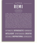 Remi (female) | Name Art Print – Name Stories