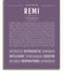 Remi Personalized Name Meaning Art Prints – Name Stories