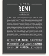 Remi (female) | Name Art Print – Name Stories
