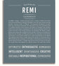 Remi (female) | Name Art Print – Name Stories