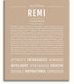 Remi Personalized Name Meaning Art Prints – Name Stories
