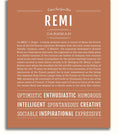 Remi (female) | Name Art Print – Name Stories