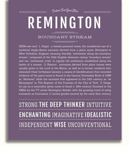 Remington (female) | Name Art Print – Name Stories
