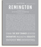 Remington Personalized Name Meaning Art Prints – Name Stories