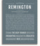 Remington Personalized Name Meaning Art Prints – Name Stories