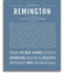 Remington Personalized Name Meaning Art Prints – Name Stories