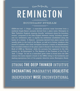 Remington (male) | Name Art Print – Name Stories