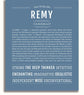 Remy Personalized Name Meaning Art Prints – Name Stories
