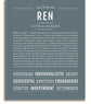 Ren Personalized Name Meaning Art Prints – Name Stories