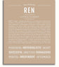 Ren Personalized Name Meaning Art Prints – Name Stories