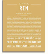 Ren (female) | Name Art Print – Name Stories