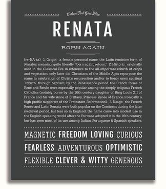 Renata | Name Art Print – Name Stories