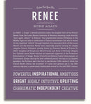 Renee Personalized Name Meaning Art Prints – Name Stories