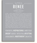 Renee Personalized Name Meaning Art Prints – Name Stories