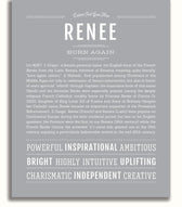 Renee Personalized Name Meaning Art Prints – Name Stories