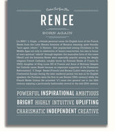 Renee Personalized Name Meaning Art Prints – Name Stories