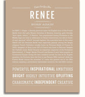 Renee Personalized Name Meaning Art Prints – Name Stories