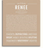 Renee Personalized Name Meaning Art Prints – Name Stories
