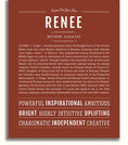 Renee Personalized Name Meaning Art Prints – Name Stories