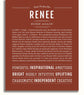 Renee Personalized Name Meaning Art Prints – Name Stories