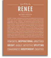 Renee Personalized Name Meaning Art Prints – Name Stories