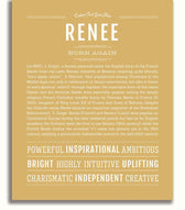 Renee Personalized Name Meaning Art Prints – Name Stories