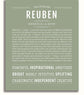 Reuben Personalized Name Meaning Art Prints – Name Stories