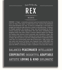 Rex | Name Art Print – Name Stories