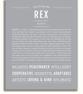 Rex Personalized Name Meaning Art Prints – Name Stories