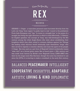 Rex | Name Art Print – Name Stories
