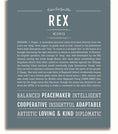 Rex Personalized Name Meaning Art Prints – Name Stories