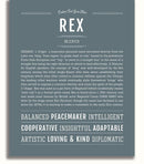 Rex Personalized Name Meaning Art Prints – Name Stories